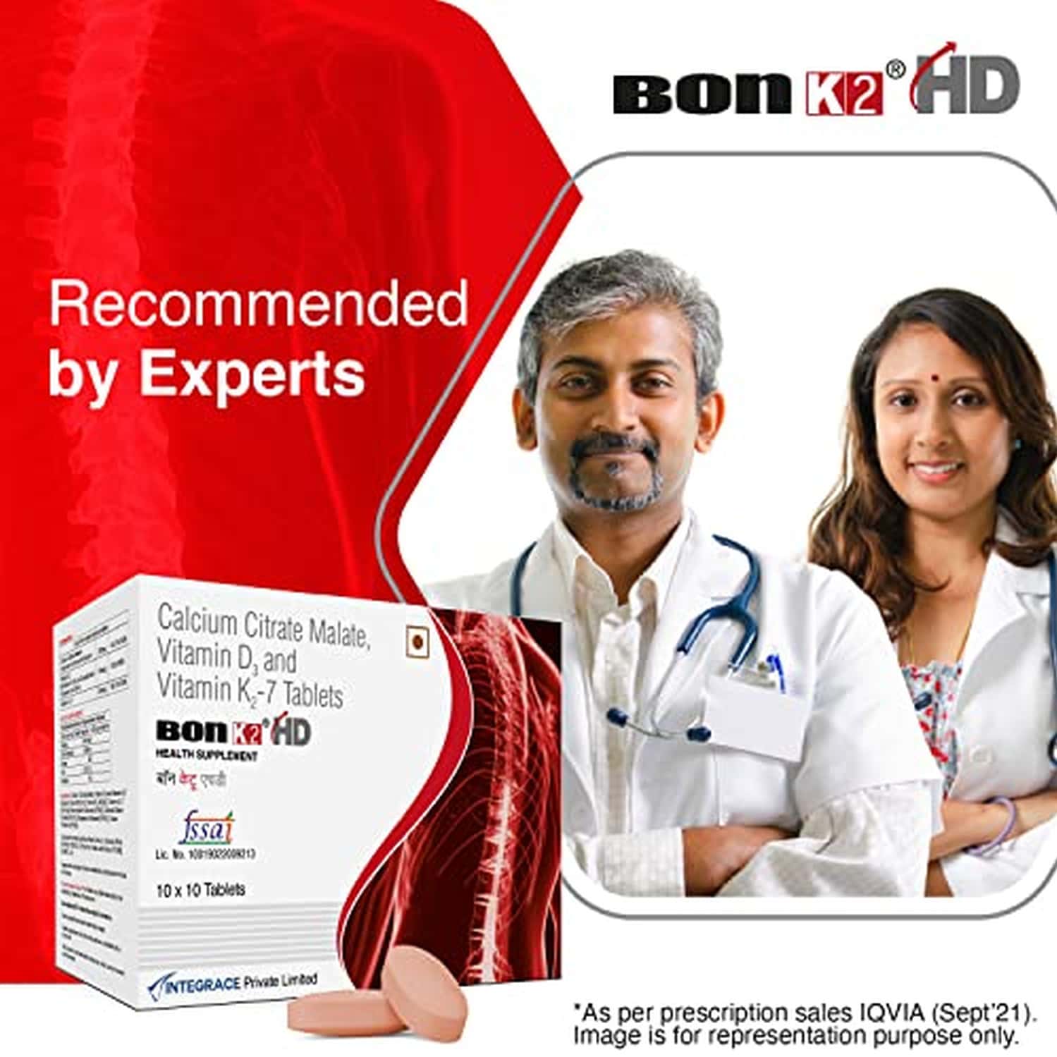 Buy BON K2 HD WITH ADVANCED CALCIUM60 TABLET|VITAMIN D3 & VITAMIN K2-7 ...