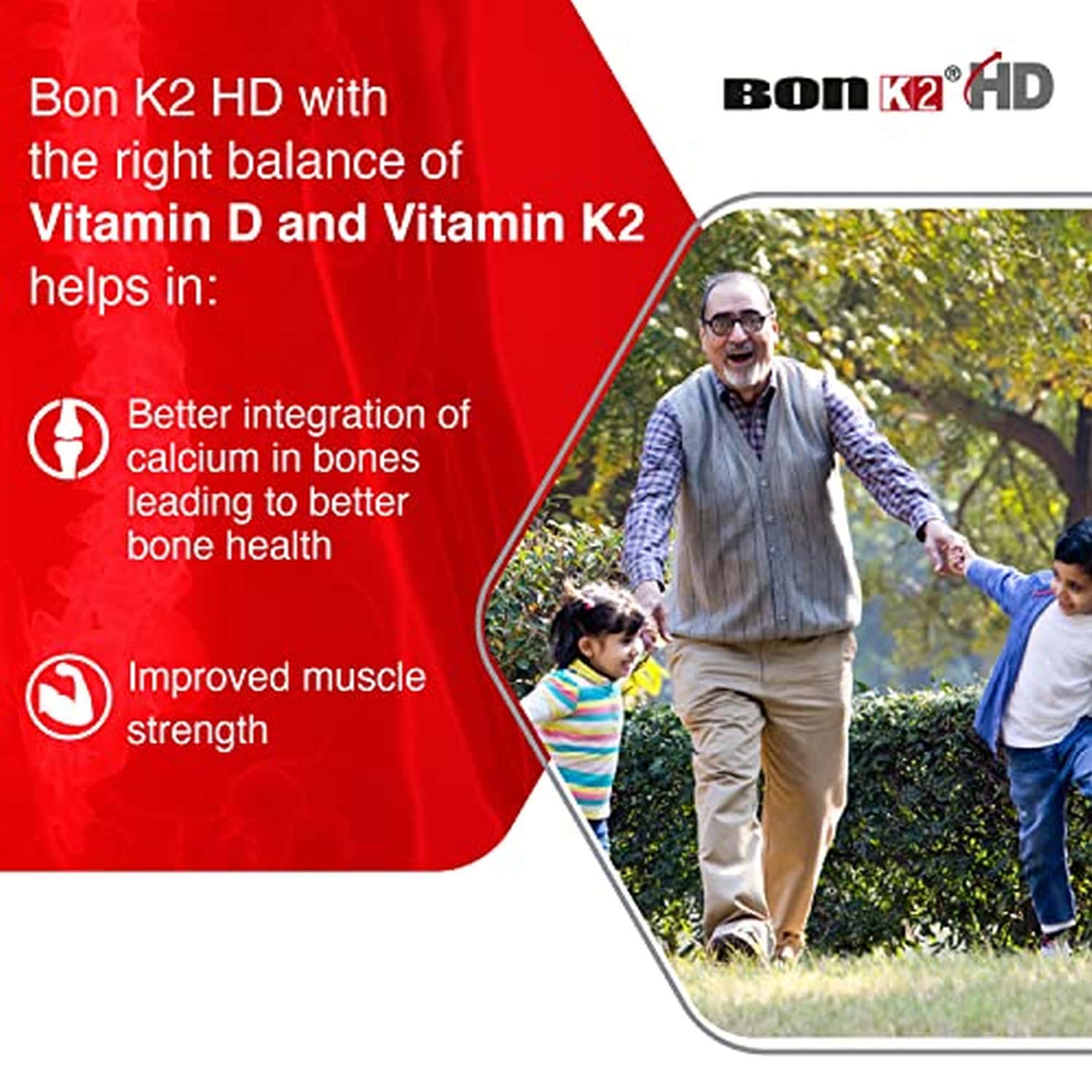 Buy BON K2 HD WITH ADVANCED CALCIUM60 TABLET|VITAMIN D3 & VITAMIN K2-7 ...