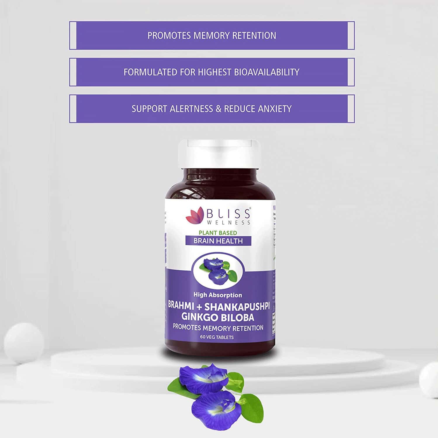 Buy BLISS WELNESS BRAIN HEALTH BRAHMI SHANKPUSHPI FOR MEMORY FOCUS ...