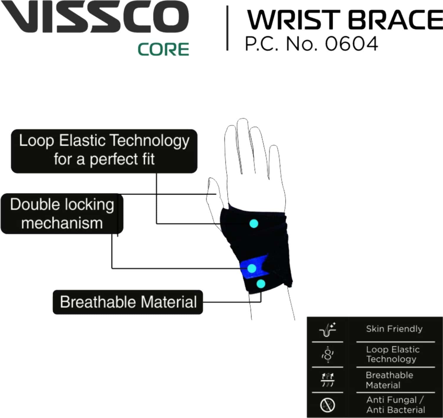 Buy VISSCO CORE NEOPEREN WRIST BRACE UNIVERSAL Online & Get Upto 60% ...