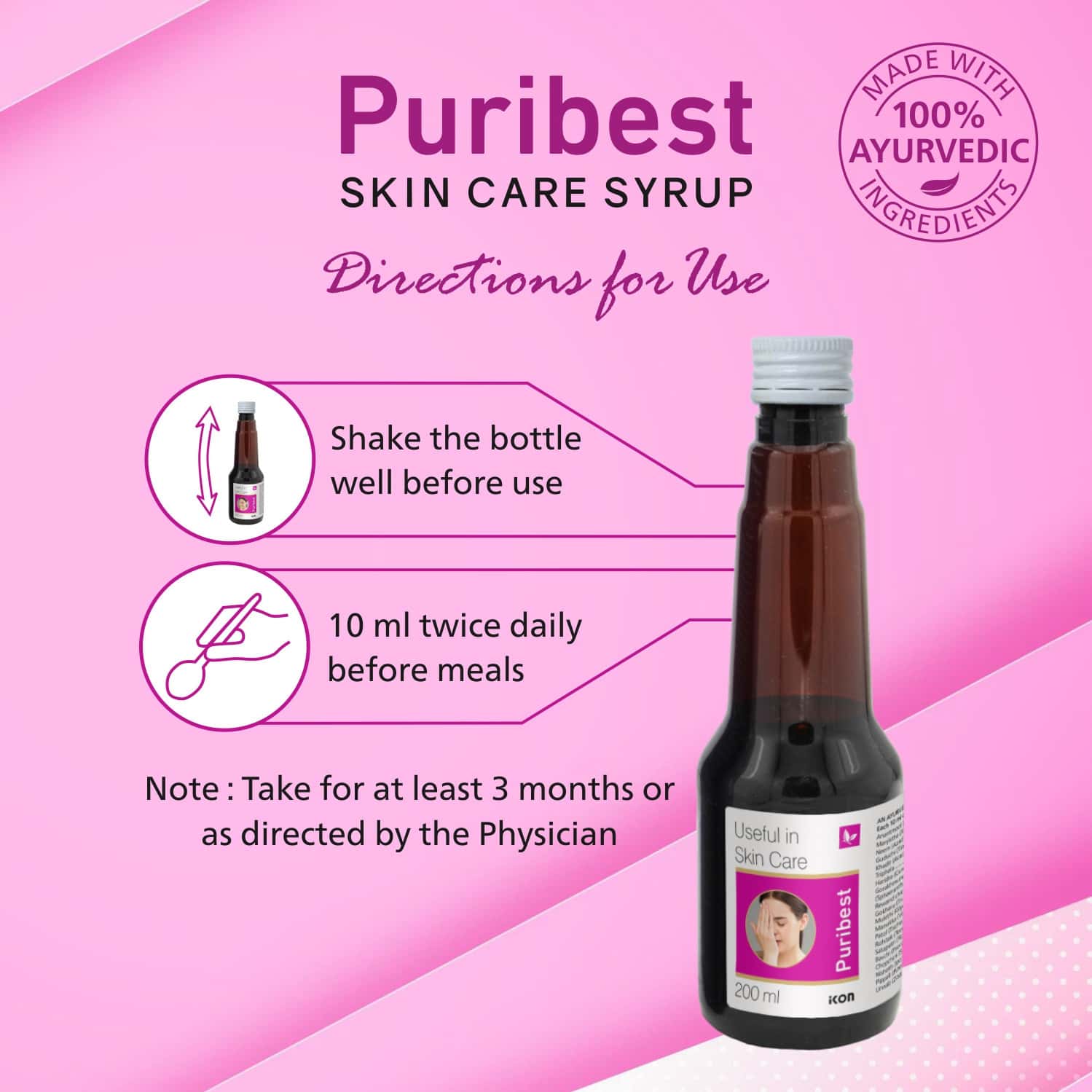 Buy PURIBEST SYRUP 200 ML | AYURVEDIC BLOOD PURIFICATION SYRUP (PACK OF ...