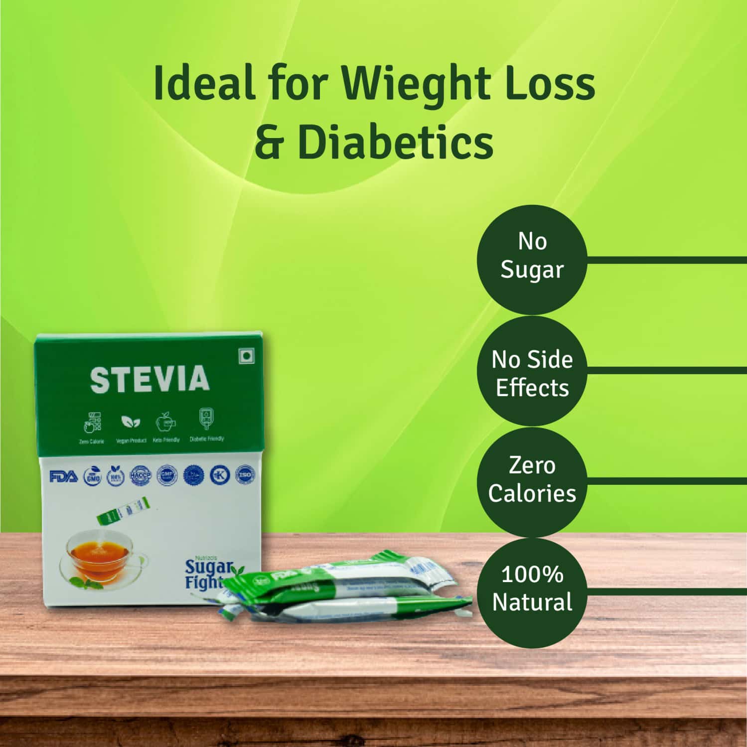 Buy SUGAR FIGHTER STEVIA POWDER JAR AND SACHETS BOX - STEVIA - COMBO ...