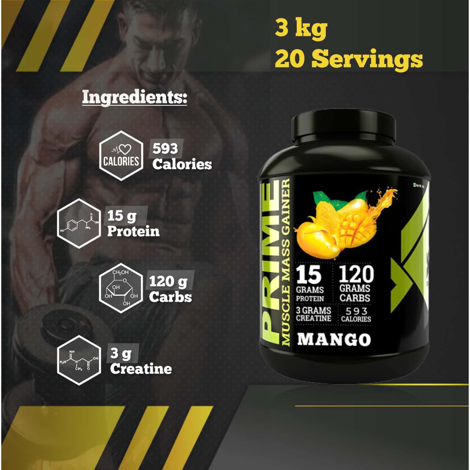 Buy BIGFLEX PRIME MASS GAINER (MANGO) (3 KG) Online & Get Upto 60% OFF ...