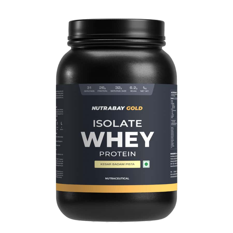 Buy NUTRABAY GOLD 100% WHEY PROTEIN ISOLATE|26G PROTEIN|MUSCLE SUPPORT ...