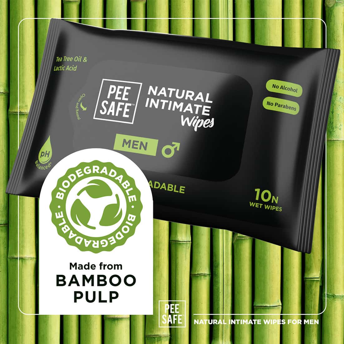 Buy PEE SAFE INTIMATE WIPES FOR MEN BIODEGRADABLE PH BALANCED - 40 ...