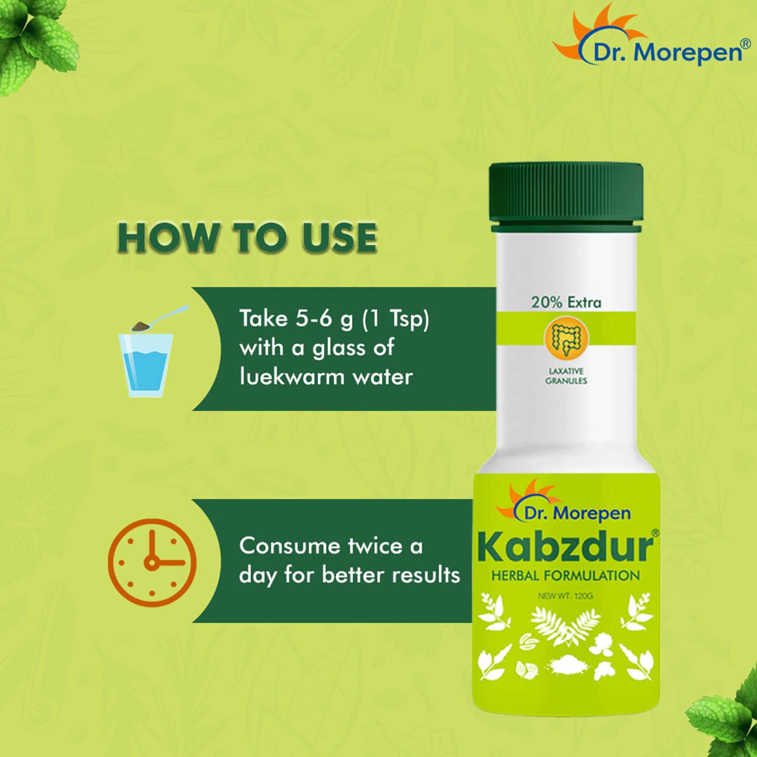 Buy DR. MOREPEN KABZDUR HERBAL FORMULATION FOR CONSTIPATION ACIDITY ...