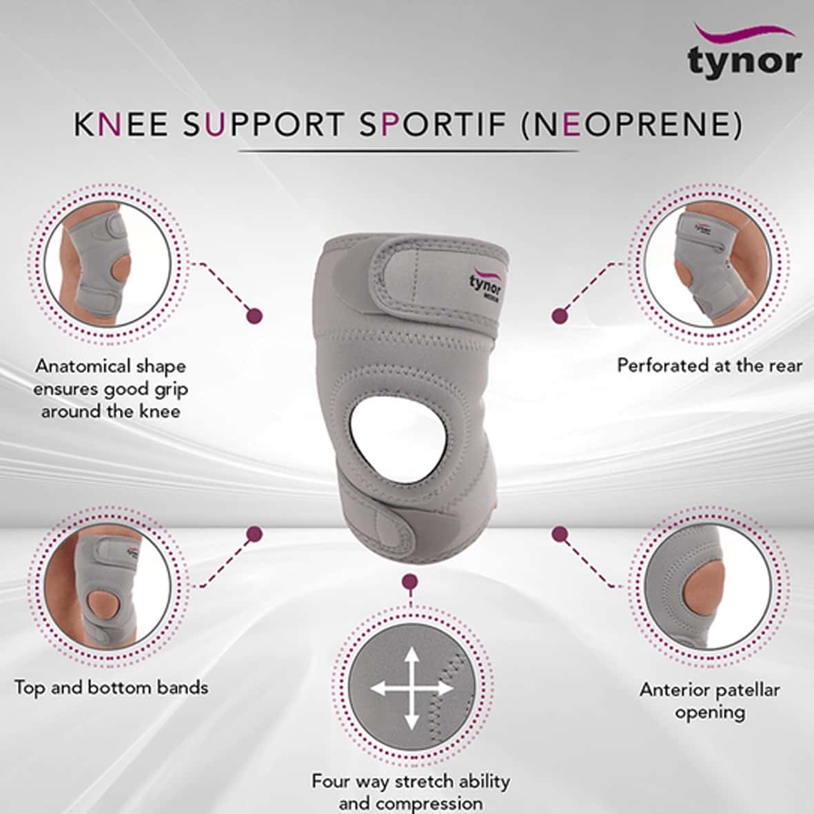Buy TYNOR J 09 KNEE SUPPORT SPORTIF NEOPRENE SIZE LARGE Online & Get ...