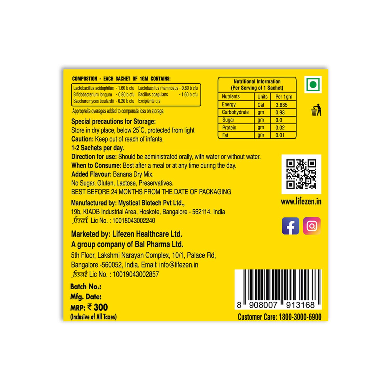 Buy WONDERPRO THE SUPER PROBIOTIC SACHET (1GM EACH) DELICIOUS BANANA ...