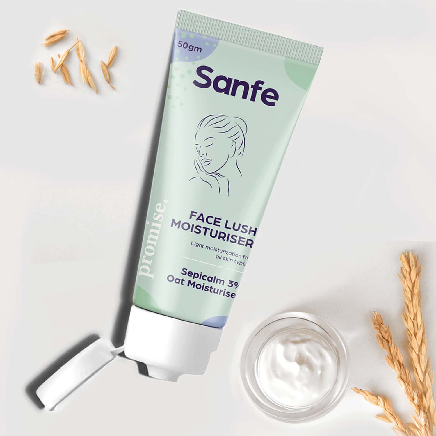 Buy SANFE PROMISE 3% SEPICALM FACE LUSH MOISTURISER FOR OILY & ACNE ...