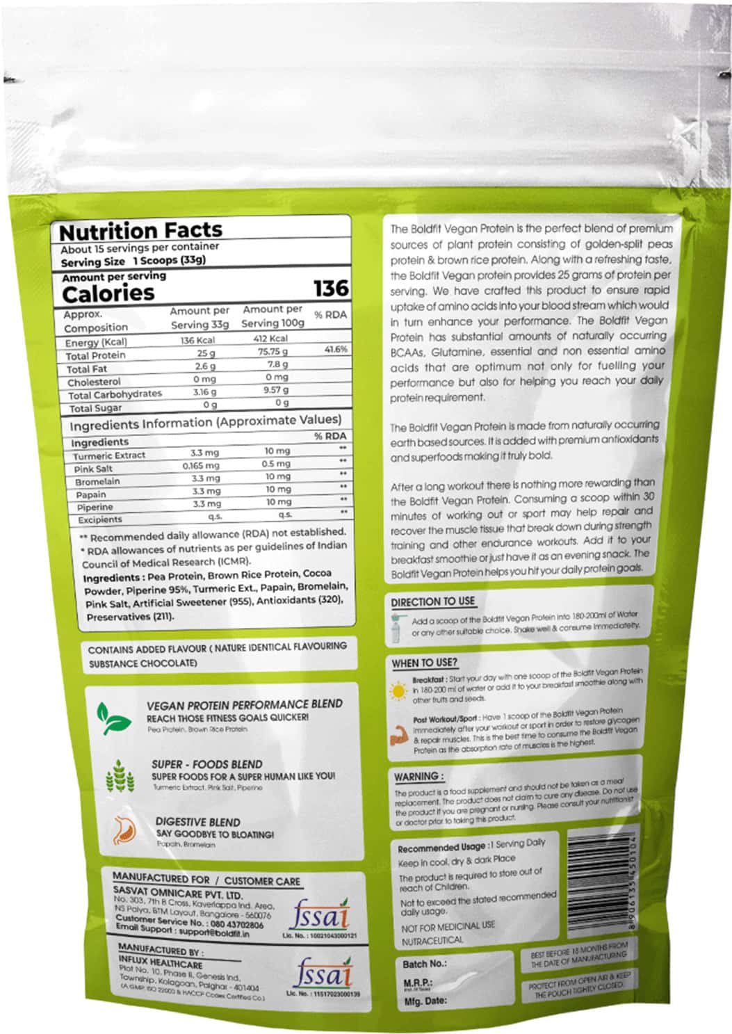 Buy BOLDFIT PLANT PROTEIN POWDER FOR MEN & WOMEN CHOCOLATE FLAVOR ...