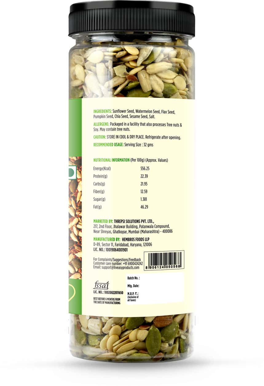Buy LIVEASY FOODS HEALTHY SEED MIX - BLEND OF 6 FIBRE RICH HEALTHY ...