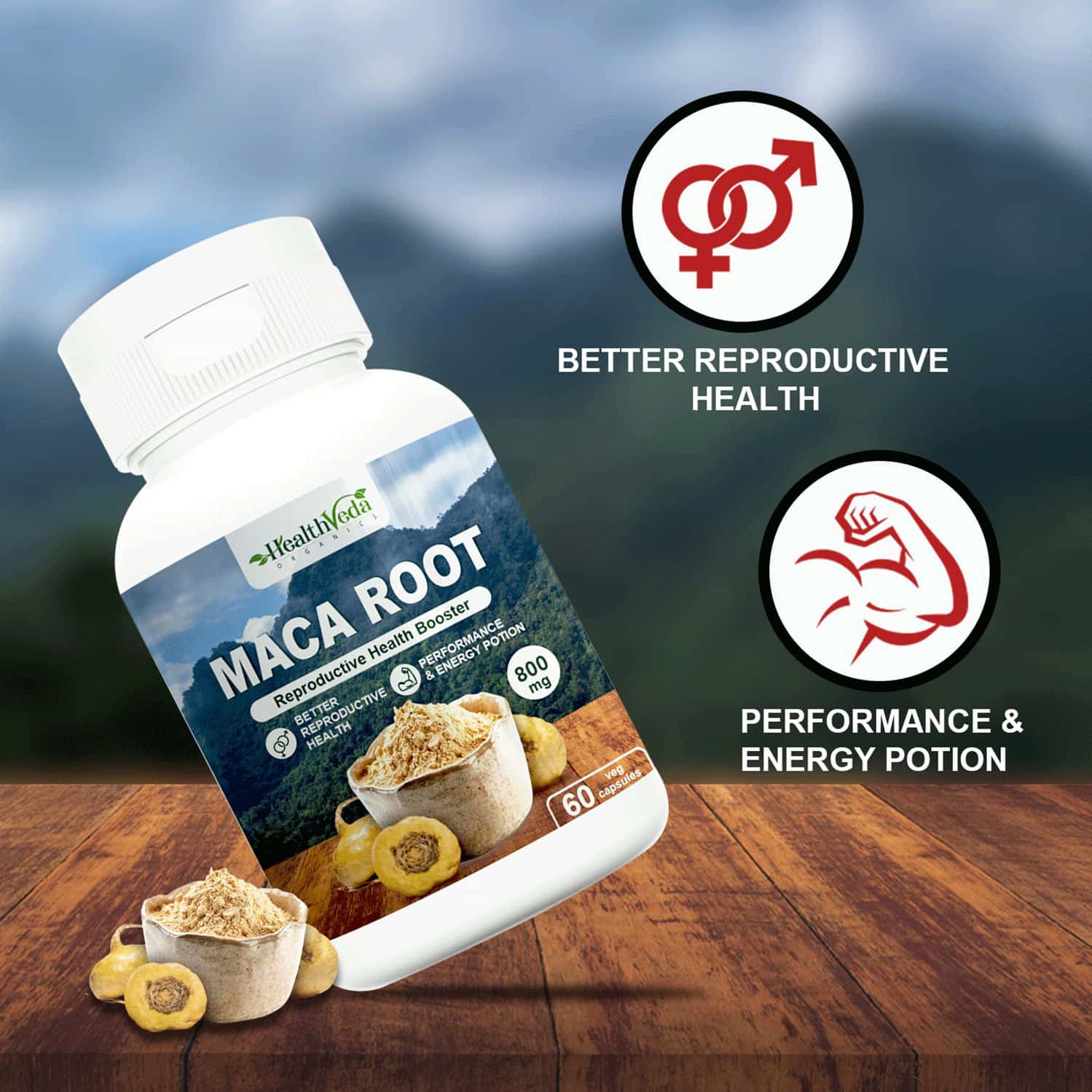 Buy HEALTH VEDA ORGANICS MACA ROOT CAPSULES FOR BETTER REPRODUCTIVE ...