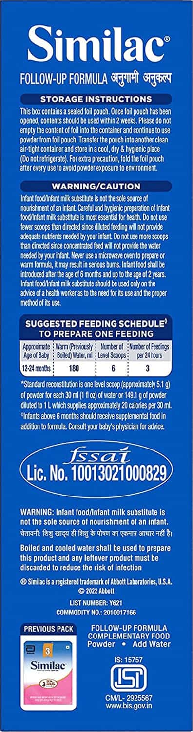 Buy SIMILAC STAGE 3 FOLLOW-UP INFANT FORMULA (12 - 18 MONTHS) REFILL OF ...