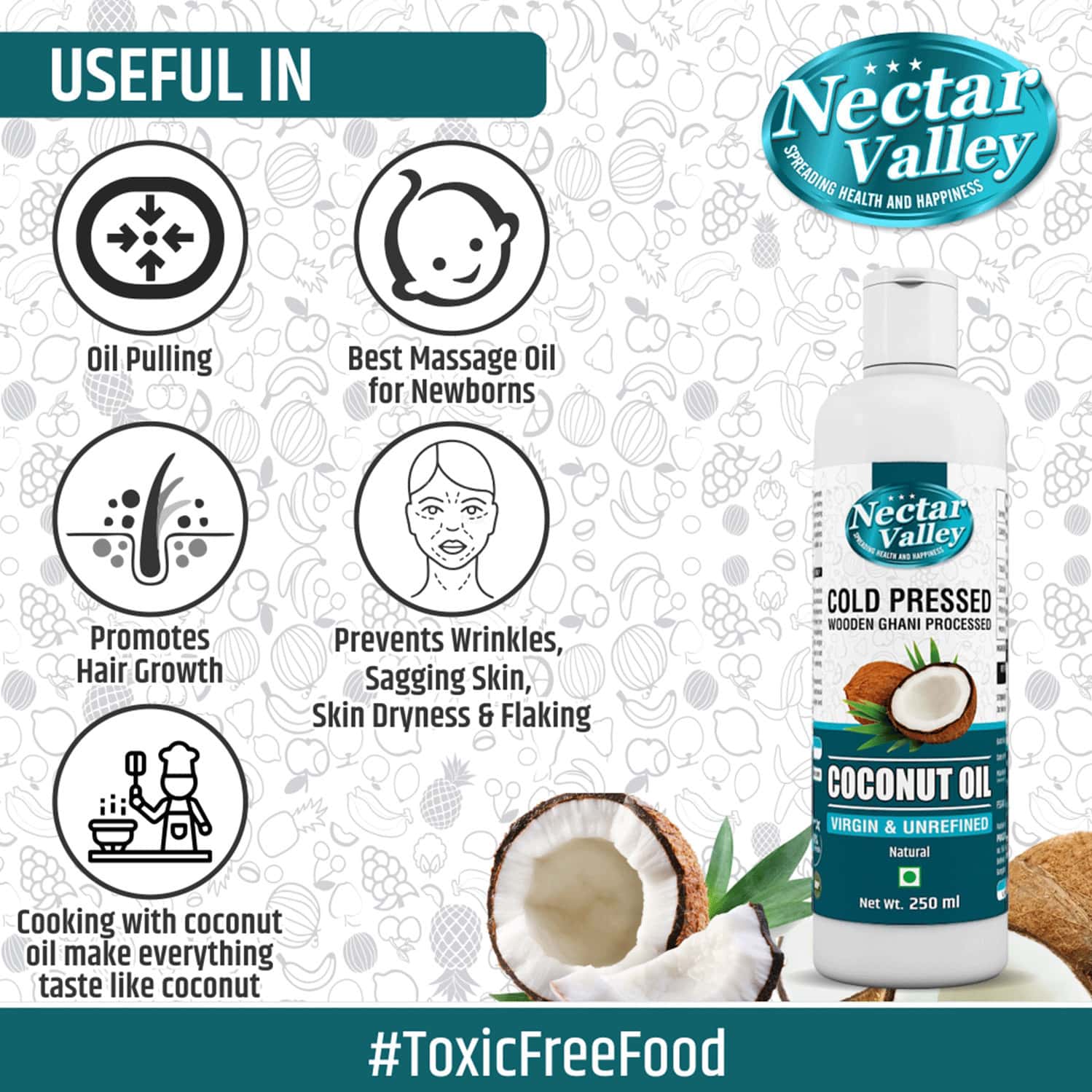 Buy NECTAR VALLEY COLD PRESSED VIRGIN COCONUT OIL | FOR SKIN, HAIR ...