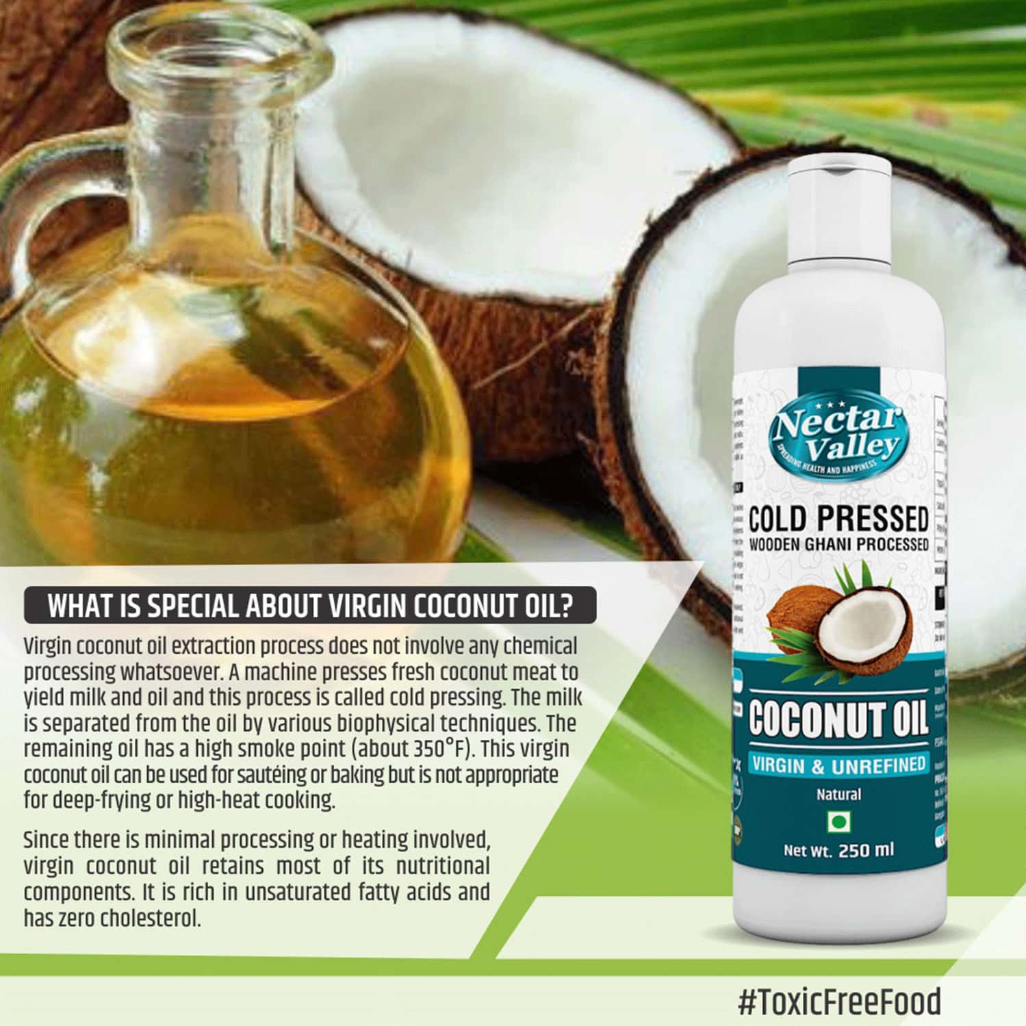 Buy NECTAR VALLEY COLD PRESSED VIRGIN COCONUT OIL | FOR SKIN HAIR ...