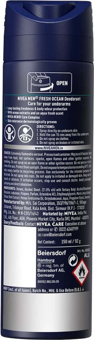 Buy NIVEA MEN DEO FRESH OCEAN - 150ML Online & Get Upto 60% OFF at ...