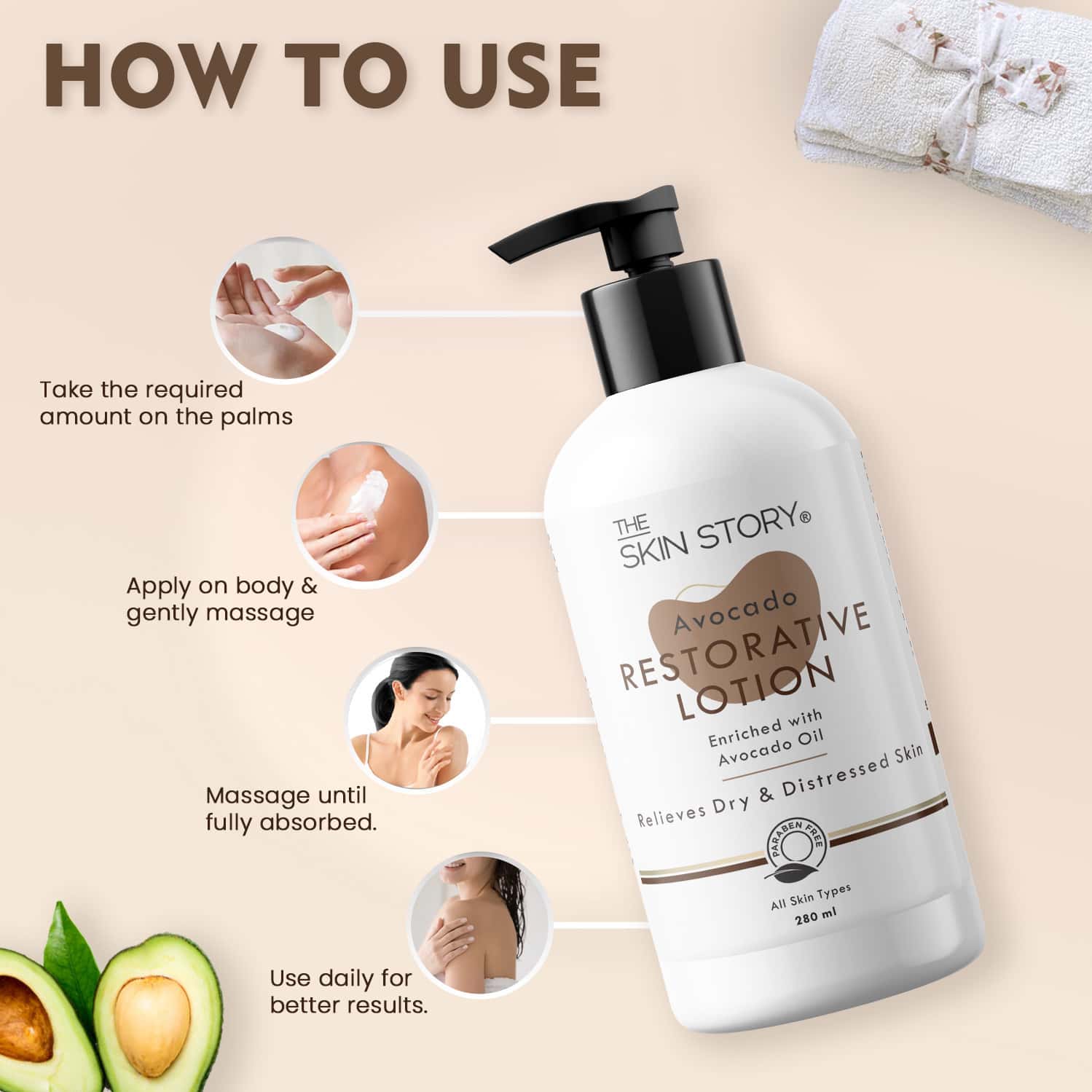 Buy THE SKIN STORY AVOCADO RESTORATIVE LOTION, 280ML Online & Get Upto ...