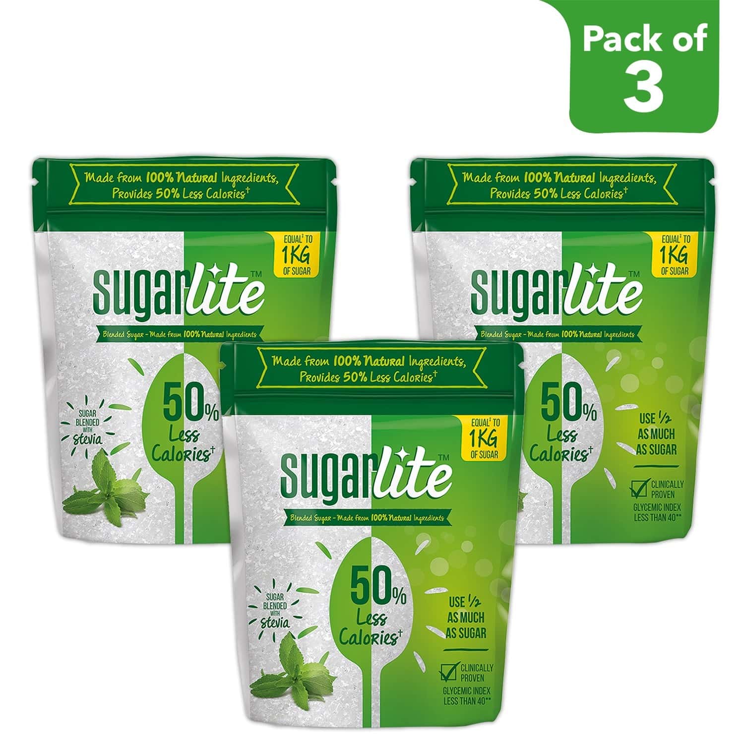 Buy Sugarlite 50% Less Calories Sweetener Powder (Pack Of 3x500 G ...