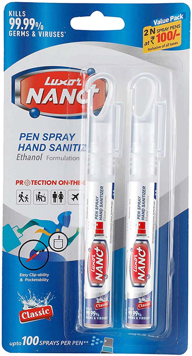 Buy LUXOR NANO PEN SANITIZER SPRAY TWIN PACK CLASSIC- 10ML X2 Online ...