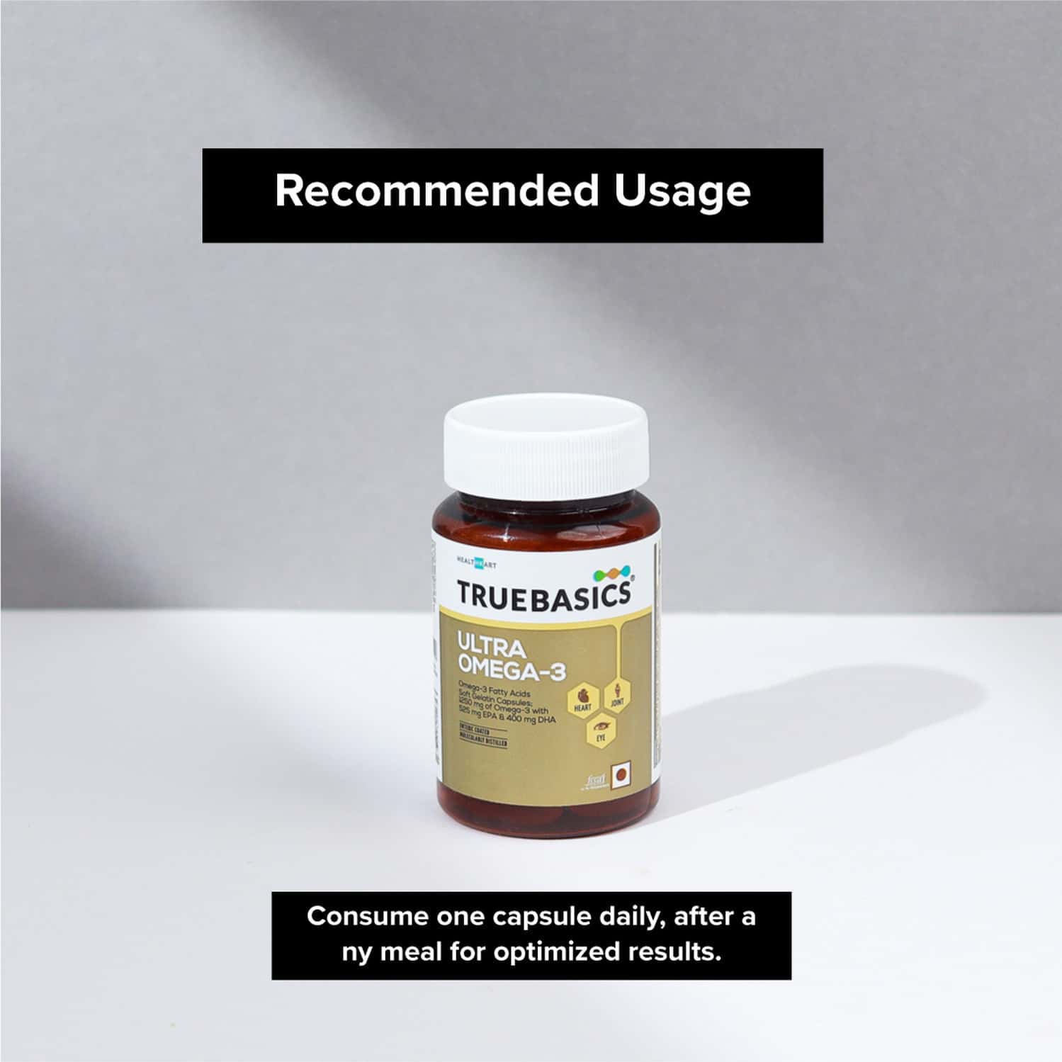 Buy TRUEBASICS ULTRA OMEGA, ENRICHED WITH 1250 MG|425MG EPA & 325MG DHA ...