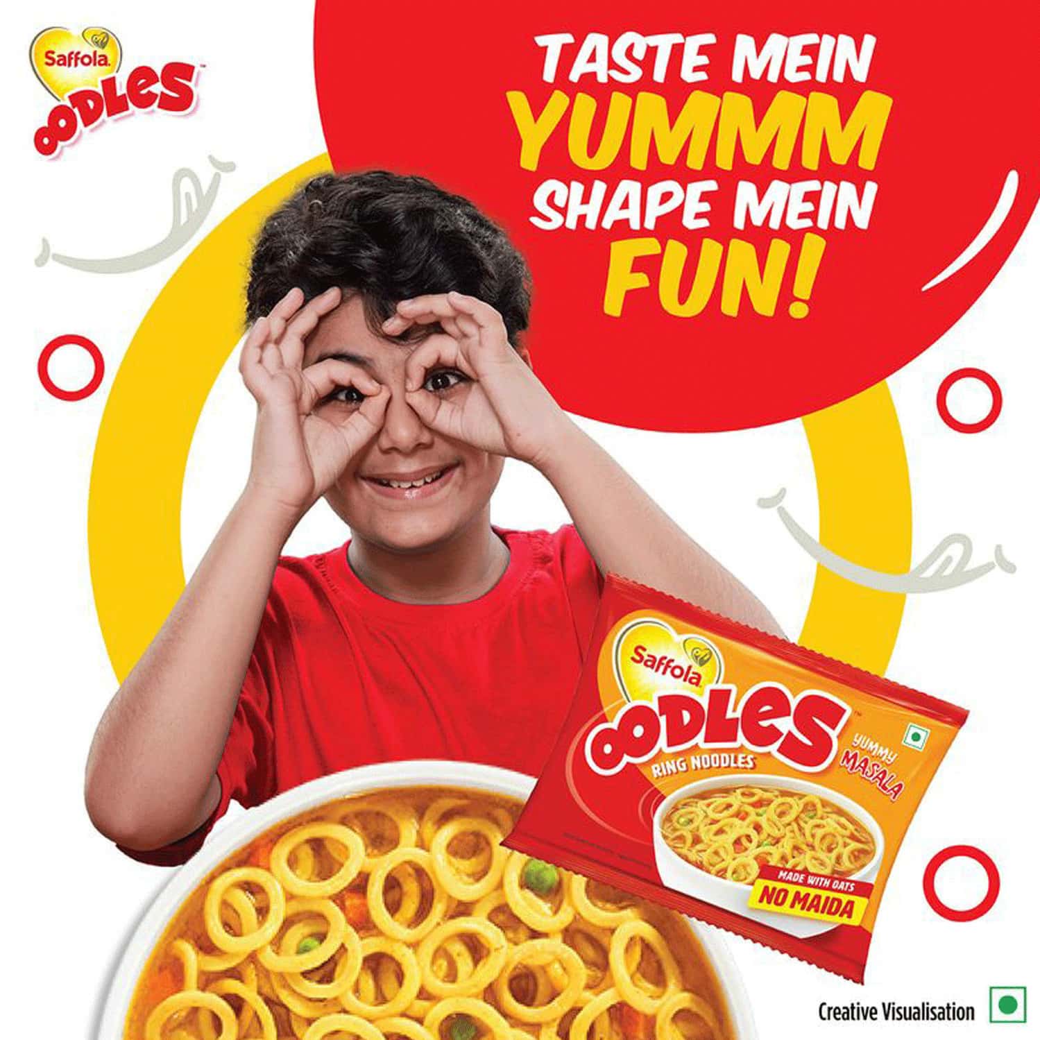 Buy SAFFOLA OODLES INSTANT NOODLES RING SHAPE YUMMY MASALA FLAVOUR 4 X ...