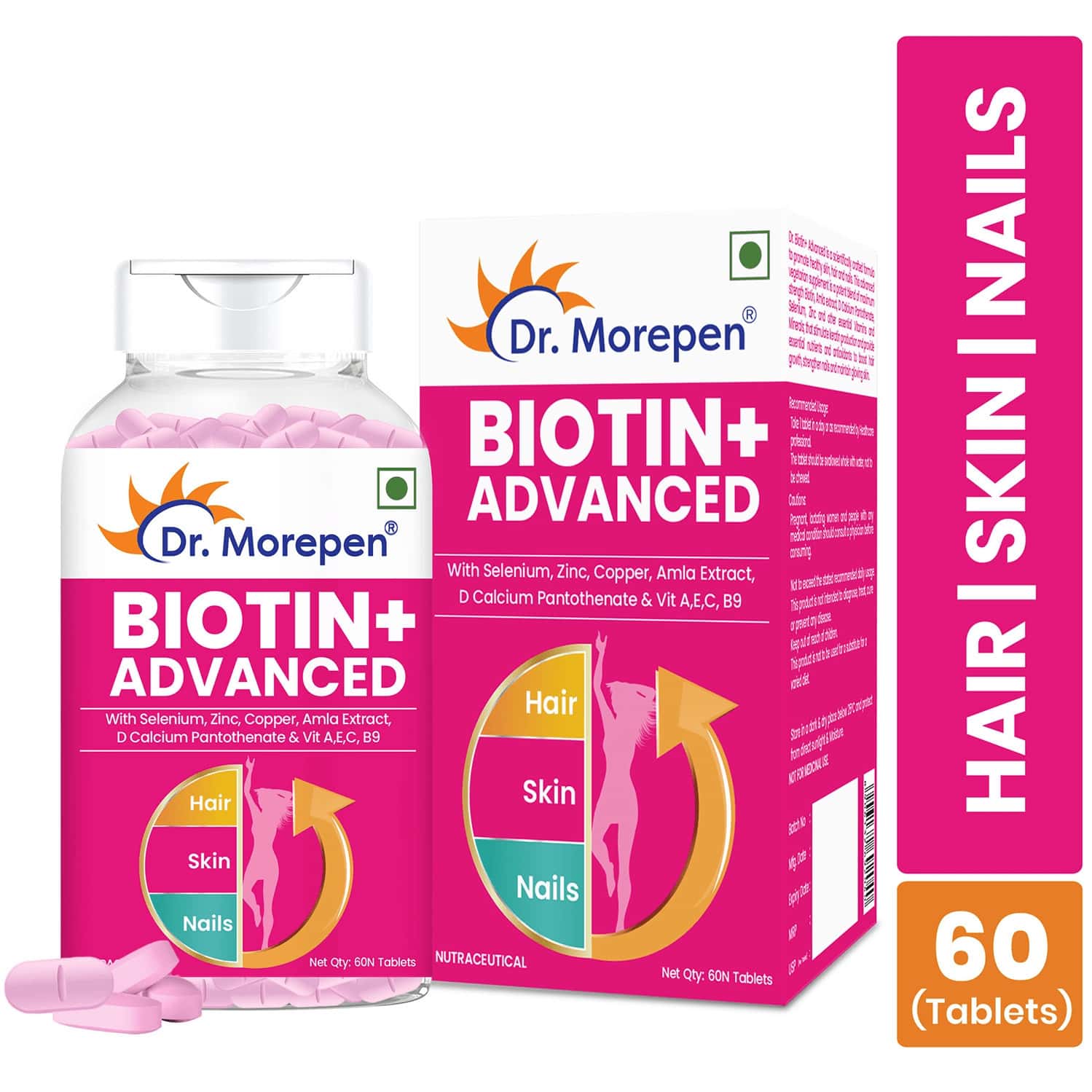 Buy DR. MOREPEN BIOTIN+ ADVANCED TABLETS FOR HAIR GROWTH AND NATURAL ...