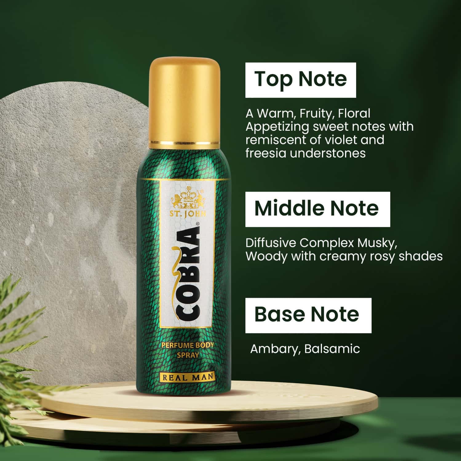 Buy ST.JOHN COBRA REAL MEN NO GAS DEODORANT FOR MEN 100ML Online & Get ...