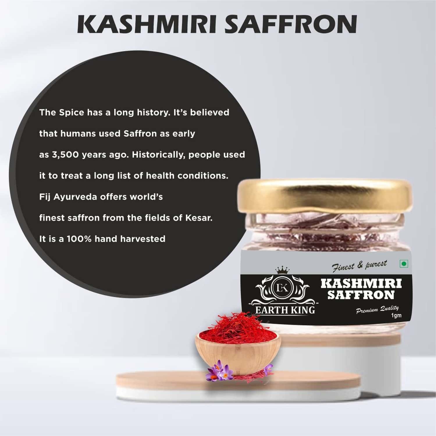 Buy EARTH KING KASHMIRI SHILAJIT/SHILAJEET RESIN, 20G & PURE A++ GRADE KASHMIRI SAFFRON - 1GM ...
