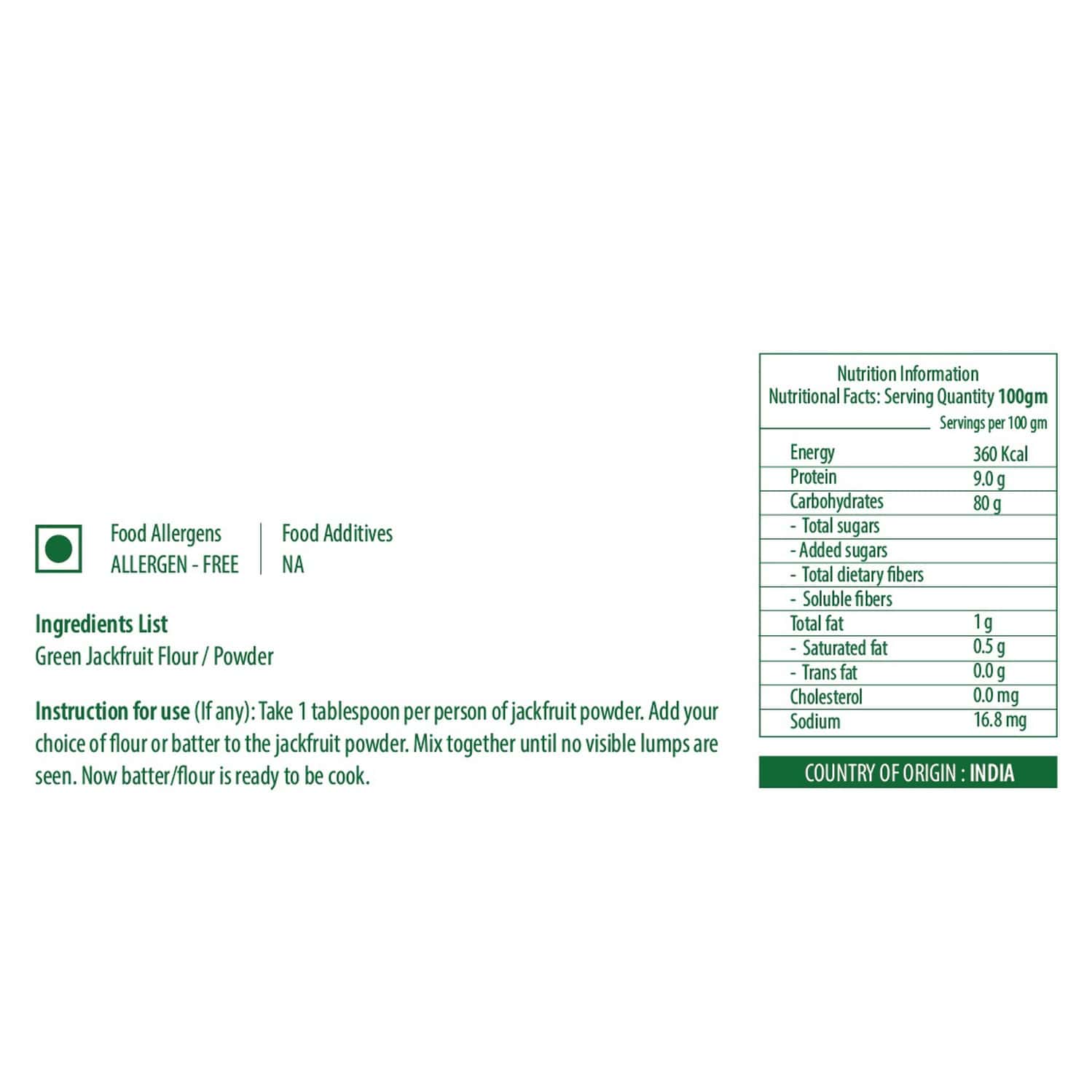 Buy KERALA NATURALS JACKFRUIT POWDER- RAW GREEN JACKFRUIT FLOUR -200G ...