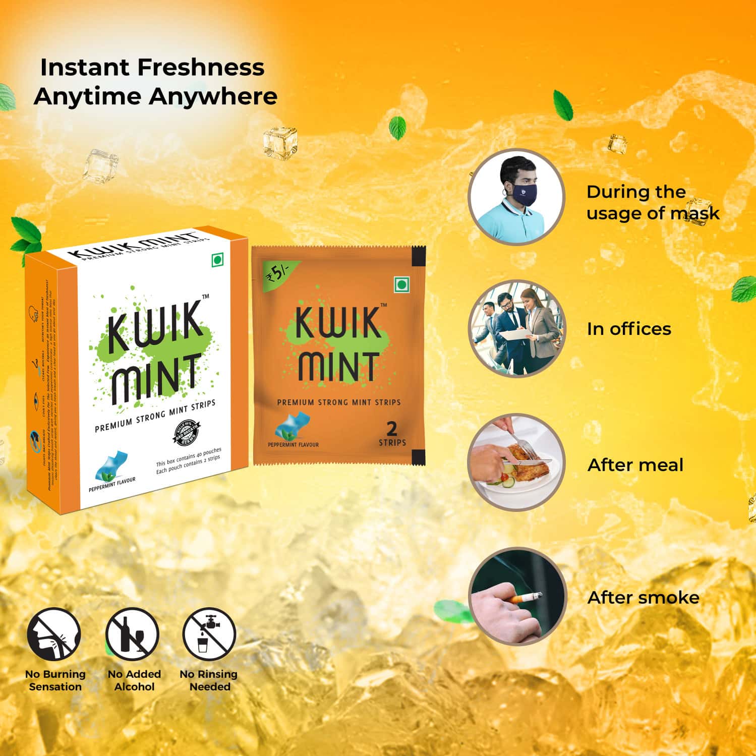 Buy KWIK MINT MOUTH FRESHENER STRIPS - PACK OF 5 Online & Get Upto 60% ...