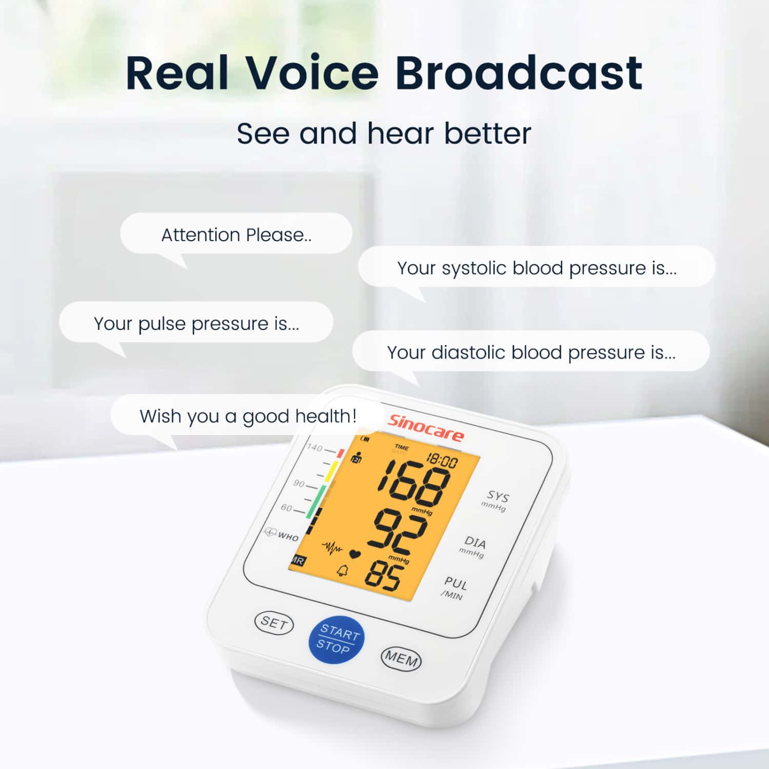 Buy SINOCARE BSX516 DIGITAL BLOOD PRESSURE MONITOR MACHINE | DIGITAL BP ...