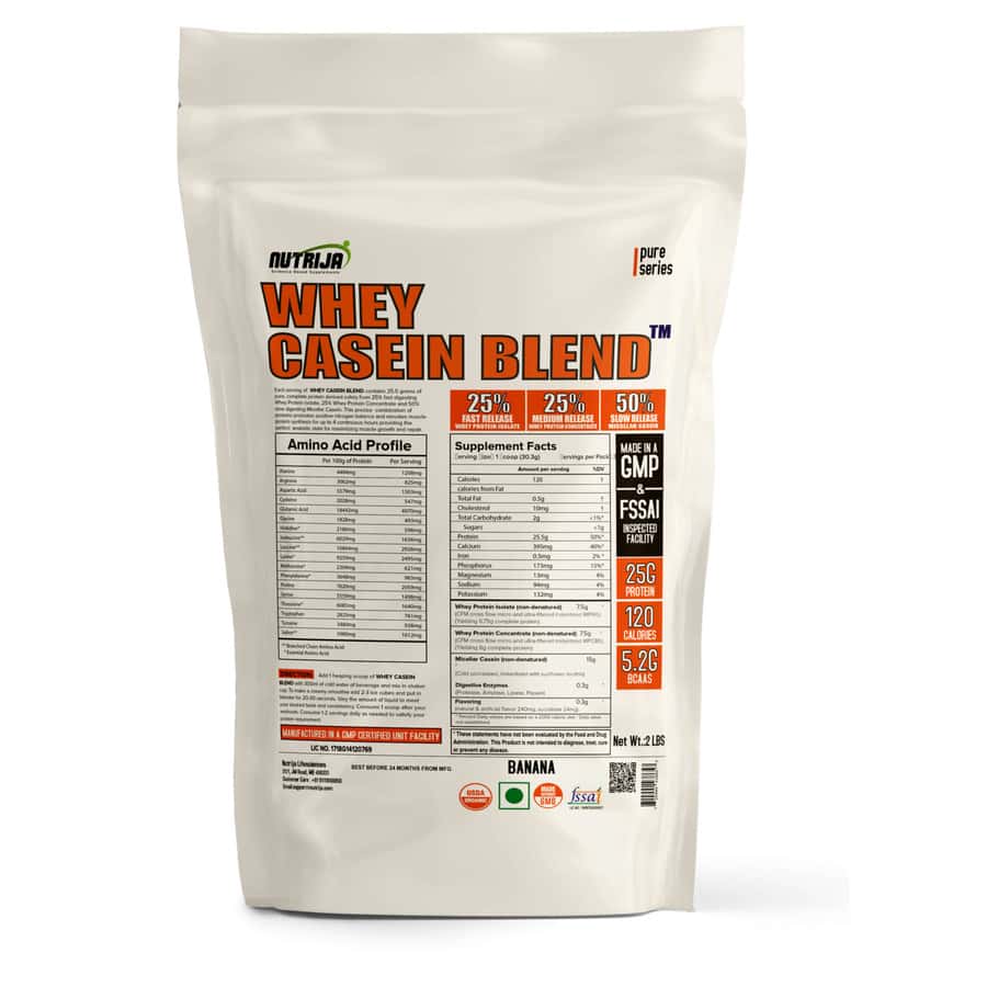 Buy NUTRIJA WHEY CASEIN BLEND- 2 LBS (MANGO) Online & Get Upto 60% OFF at PharmEasy