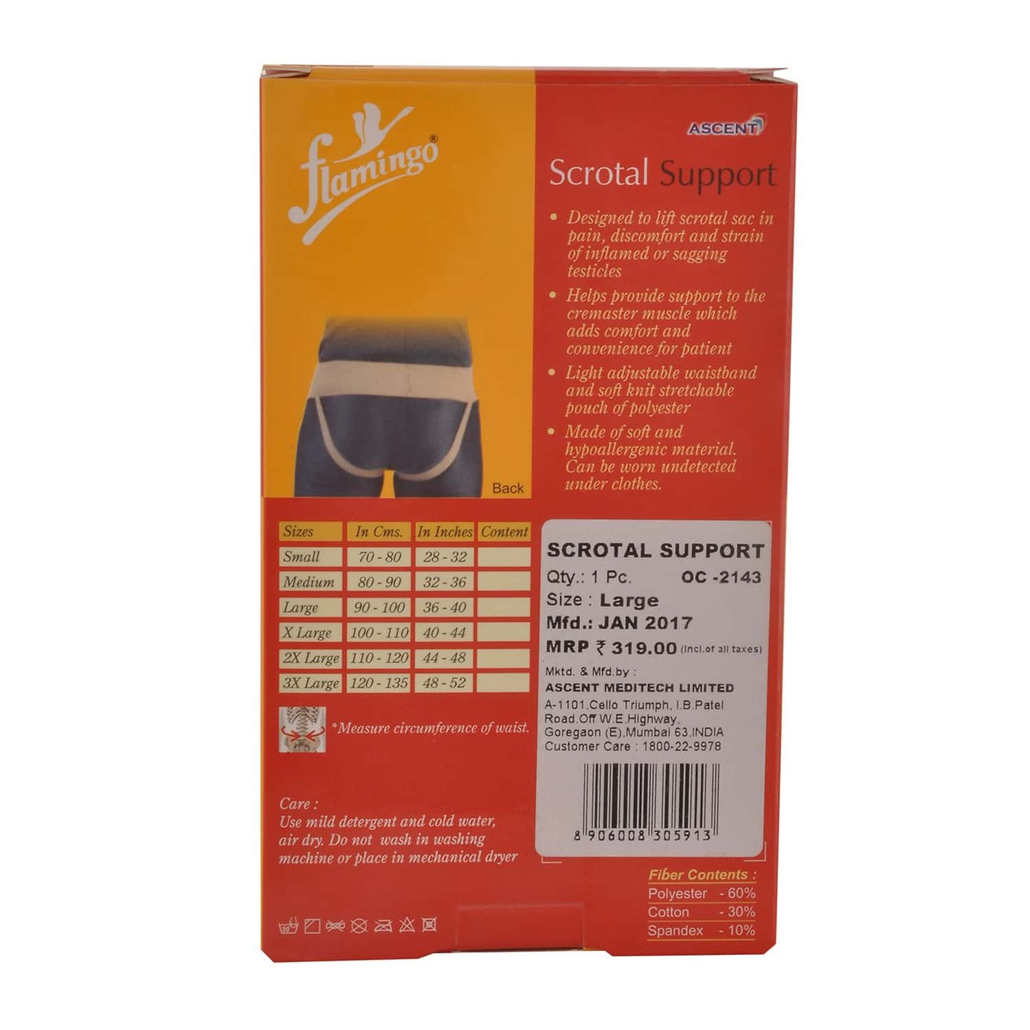 Buy FLAMINGO SCROTAL SUPPORT ( SIZE L ) Online & Get Upto 60% OFF at ...