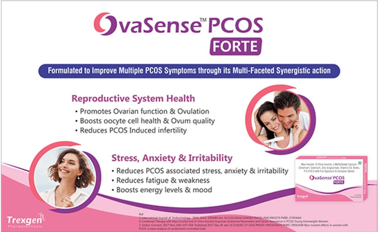 Buy TREXGEN OVASENSE PCOS FORTE MYO-INOSITOL D-CHIRO INOSITOL TABLETS ...