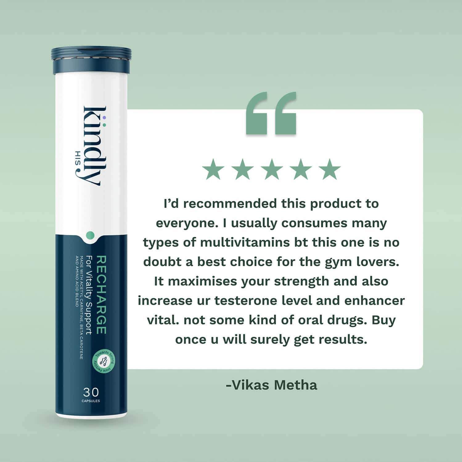 Buy RECHARGE BY KINDLY HIS FOR IMPROVING CHANCES OF CONCEPTION IN MEN ...