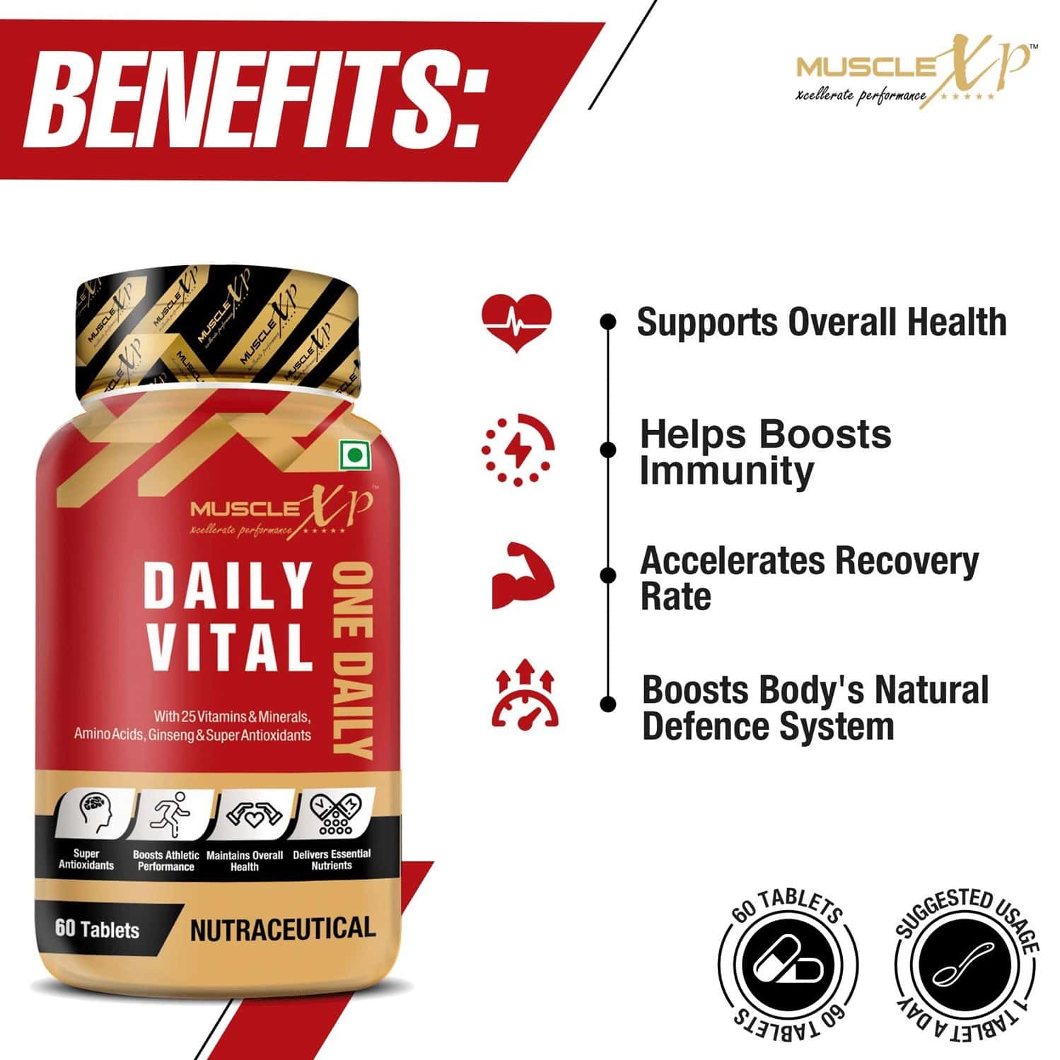 Buy MUSCLEXP DAILY VITAL MULTIVITAMIN 60 TABLETS Online & Get Upto 60% ...