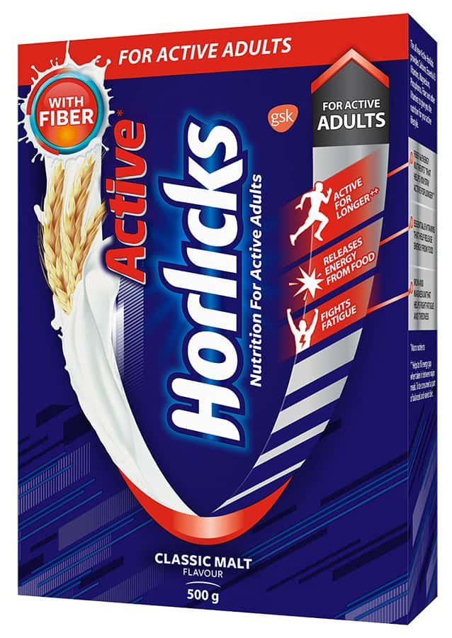 Buy Active Horlicks Classic Malt Nutrition Drink Refill Of 500 G Online ...