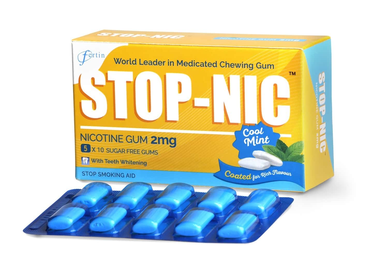 Buy Stop-Nic 2mg Nicotine Gums (5 Blister Pack) Box Of 50 'S Online at ...
