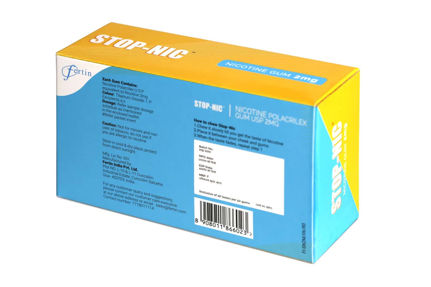 Buy Stop-Nic 2mg Nicotine Gums (5 Blister Pack) Box Of 50 'S Online at ...
