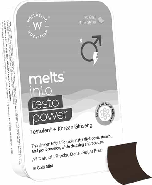 Buy Wellbeing Nutrition Melts Testo Power Testosterone Booster For
