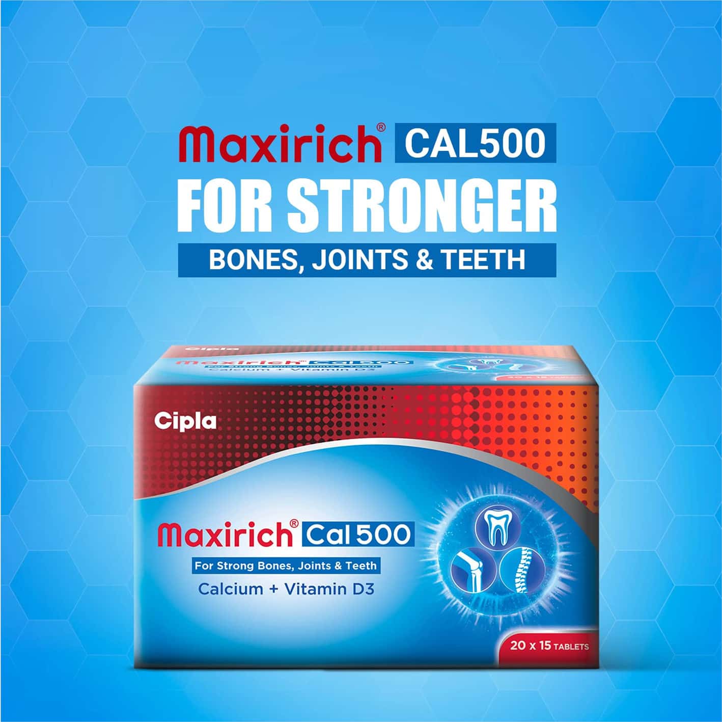 Buy MAXIRICH CAL 500 STRIP OF 15 Online & Get Upto 60% OFF at PharmEasy