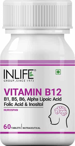Buy INLIFE VITAMIN B12 1500 MCG WITH B1 B5 B6 FOLIC ACID INOSITOL ...
