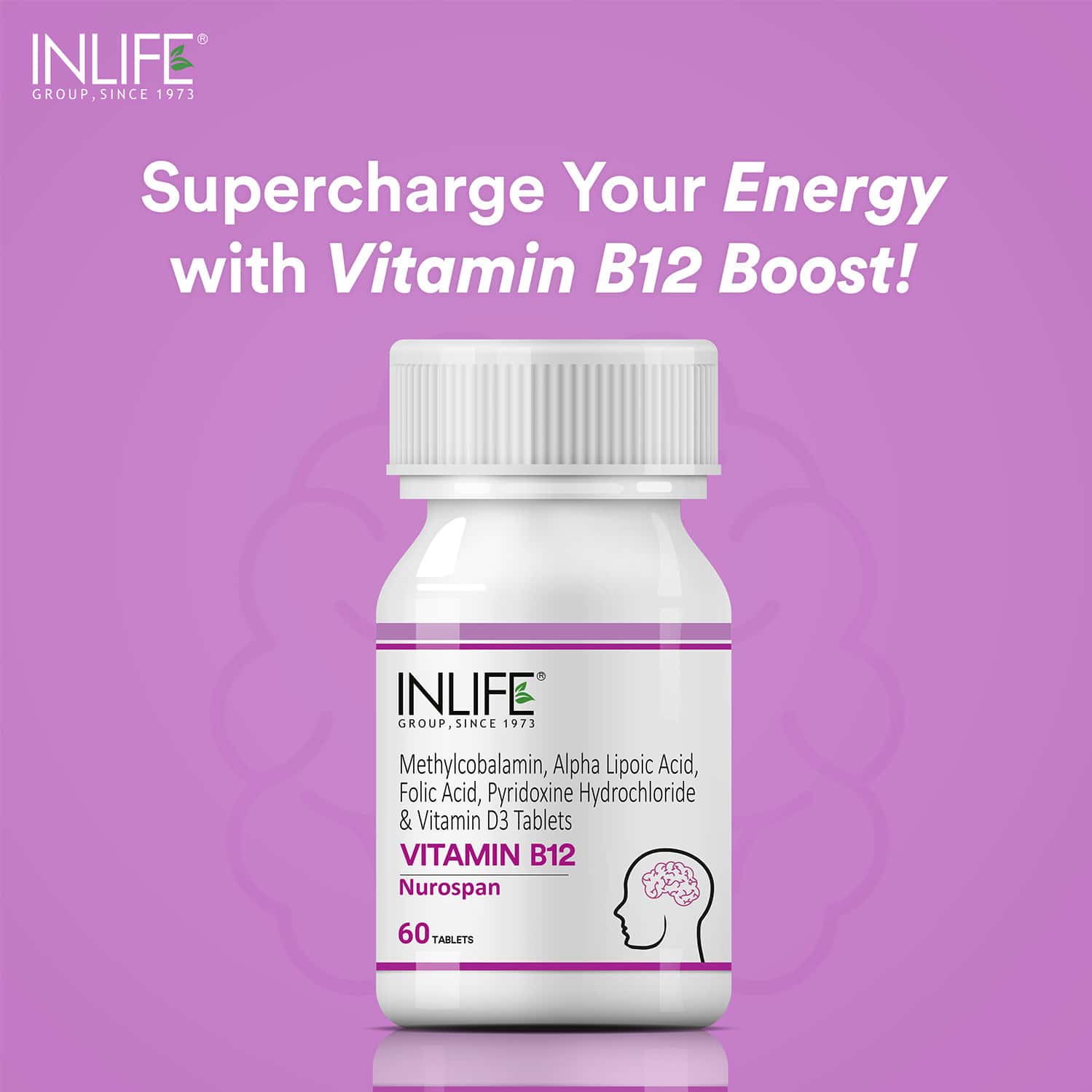 Buy INLIFE VITAMIN B12 1500 MCG WITH B1 B5 B6 FOLIC ACID INOSITOL ...