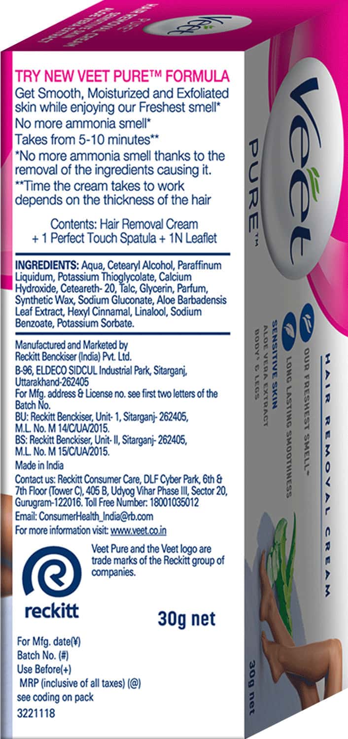 Buy VEET PURE HAIR REMOVAL CREAM FOR WOMEN WITH NO AMMONIA SMELL ...