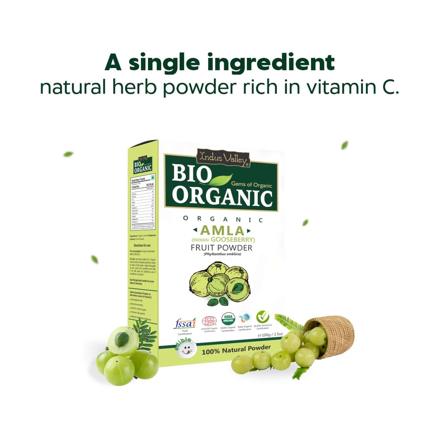 Buy INDUS VALLEY BIO ORGANIC AMLA POWDER FOR HAIR AND SKIN-100G Online ...