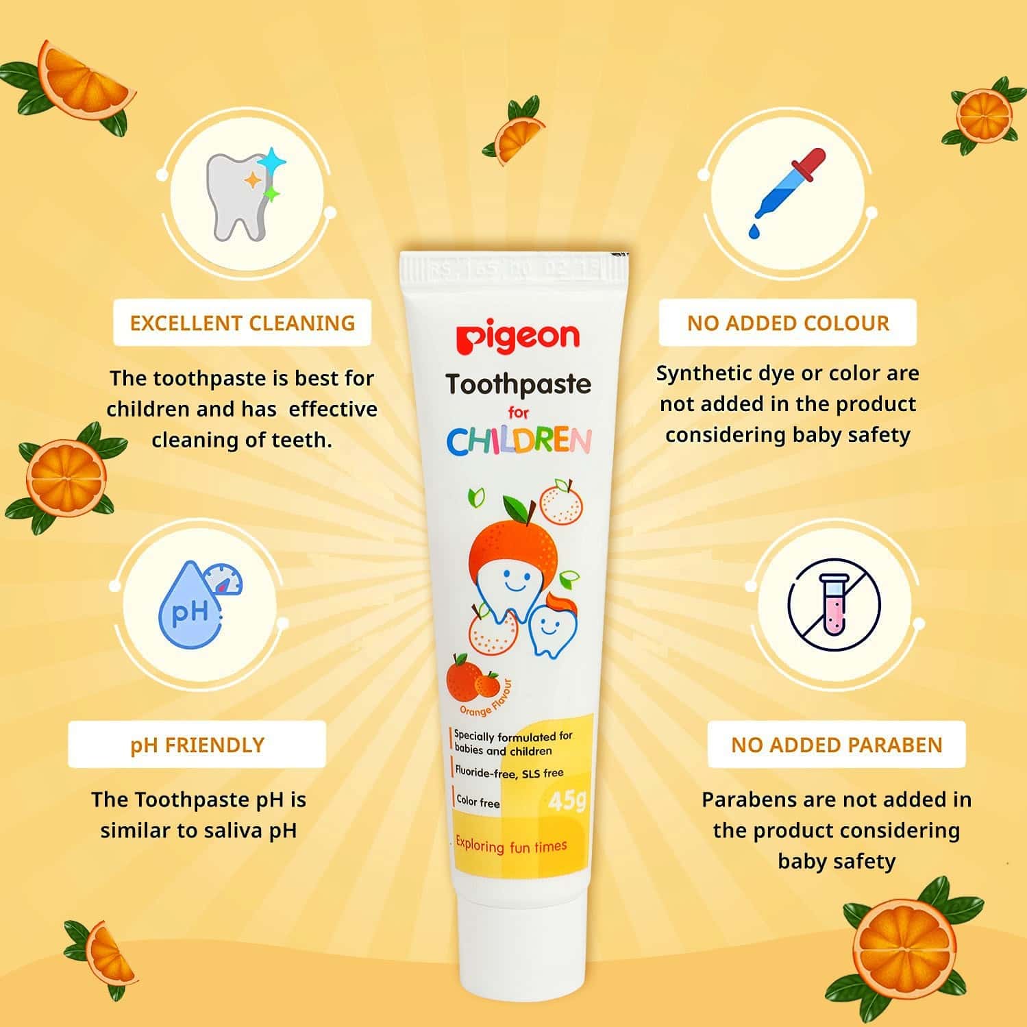 Buy PIGEON CHILDREN TOOTHPASTE ORANGE - 45 GMS Online & Get Upto 60% ...