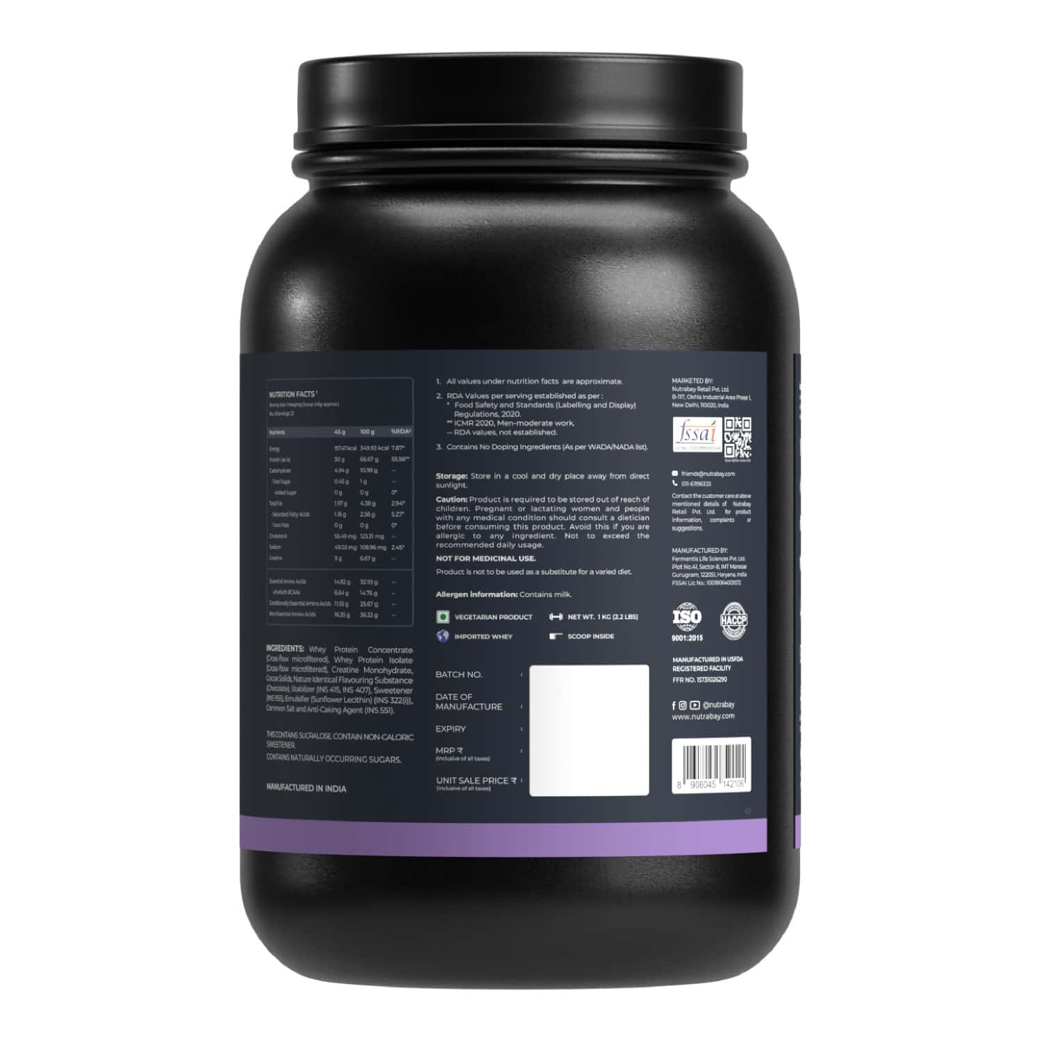 Buy NUTRABAY PRO NITRO BUILD WHEY PROTEIN - 1KG, RICH MILK CHOCOLATE ...