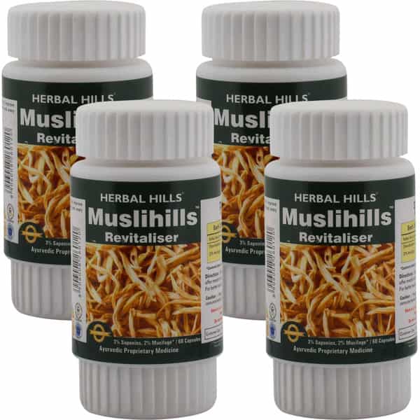 Buy HERBAL HILLS MUSLI CAPSULE 60 (PACK OF 4) SAFED MUSLI CAPSULES ...