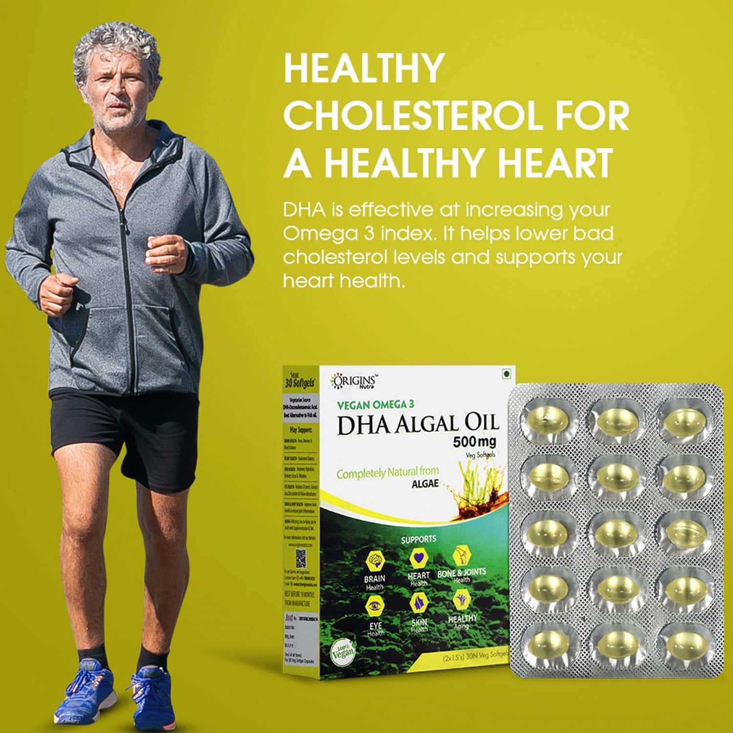 Buy ORIGINS NUTRA VEGAN OMEGA 3 DHA ALGAL OIL | NATURAL ALGAL OIL -30 ...