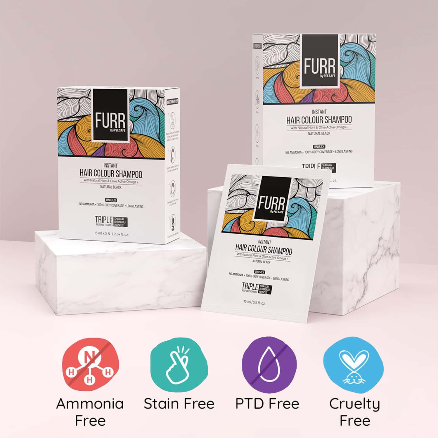 Buy FURR INSTANT HAIR COLOUR SHAMPOO WITH NATURAL NONI & OLIVE ACTIVE ...